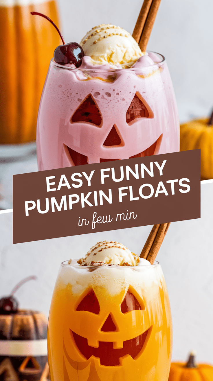 Easy Funny Pumpkin Floats
